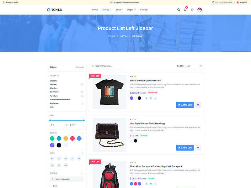 Bootstrap 5 | Toner - Premium Fashion eCommerce + Admin Template